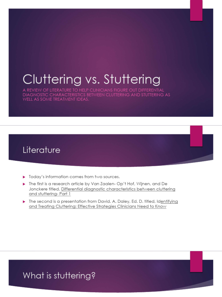 Diagnosis of Cluttering vs. Stuttering | PDF