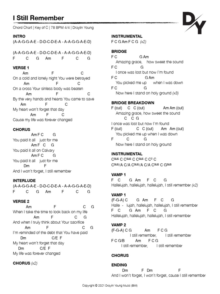 I Still Remember - Chord Chart | PDF