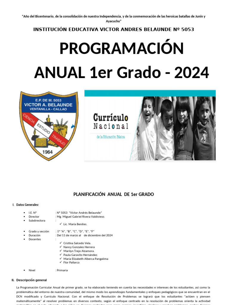 Programacion Anual 2024 Ok | PDF