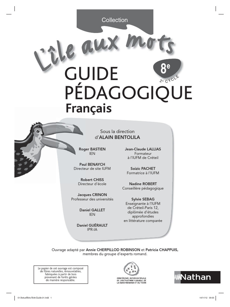 Ile Aux Mots Guide Pédagogique 8 | PDF