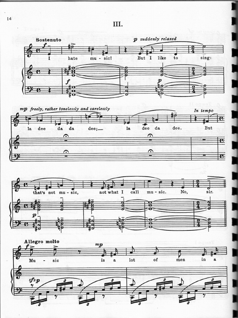 Bernstein - I Hate Music | PDF