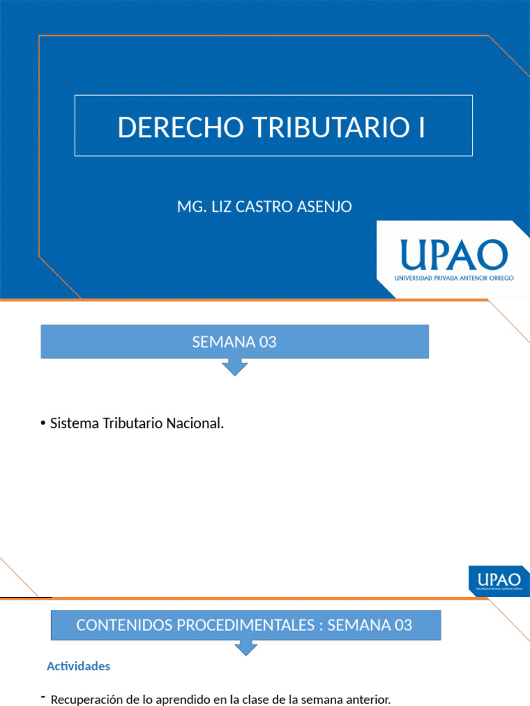 Clase Semana 3 - Tributario I-1 (Organos de La Administración Tributaria) | PDF
