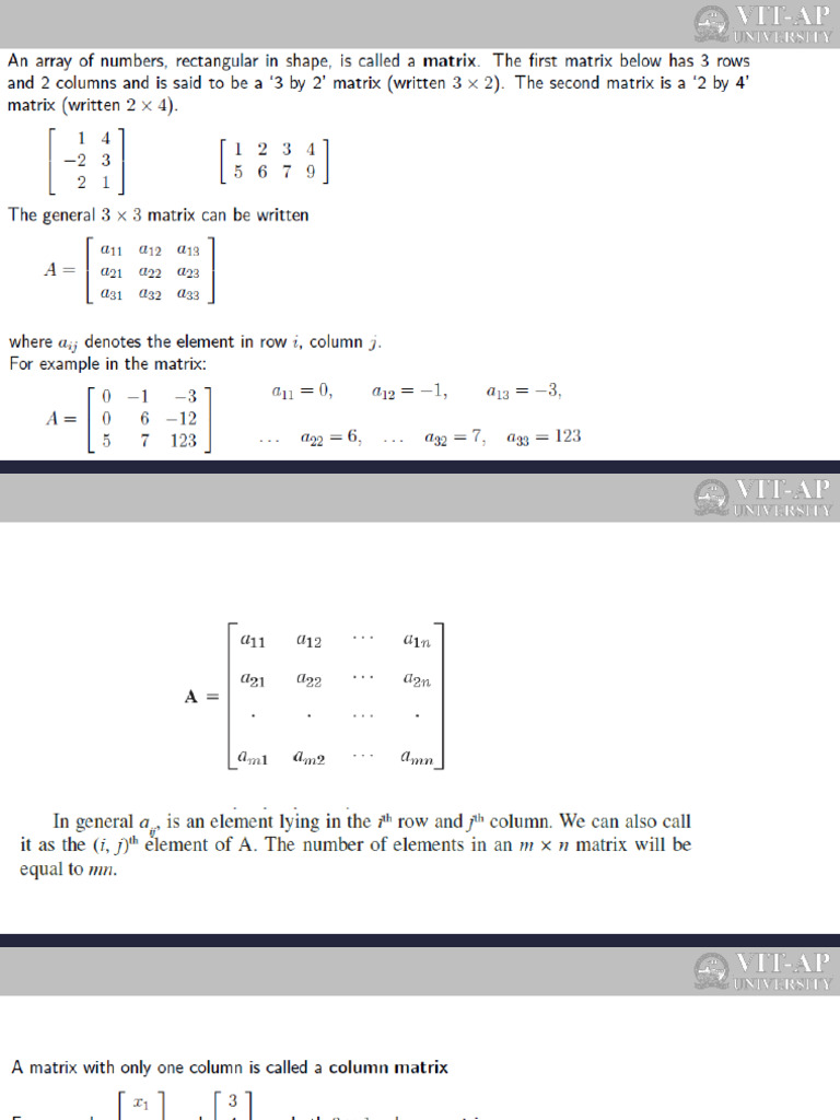 Matrices Basics | PDF