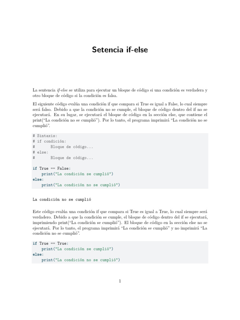 4.2 Sentencia - IF - ELSE | PDF