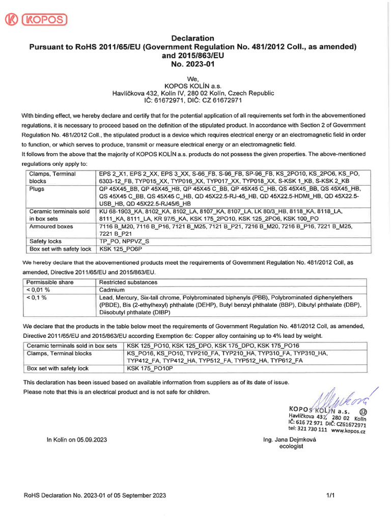 Rohs en 1-2023 | PDF
