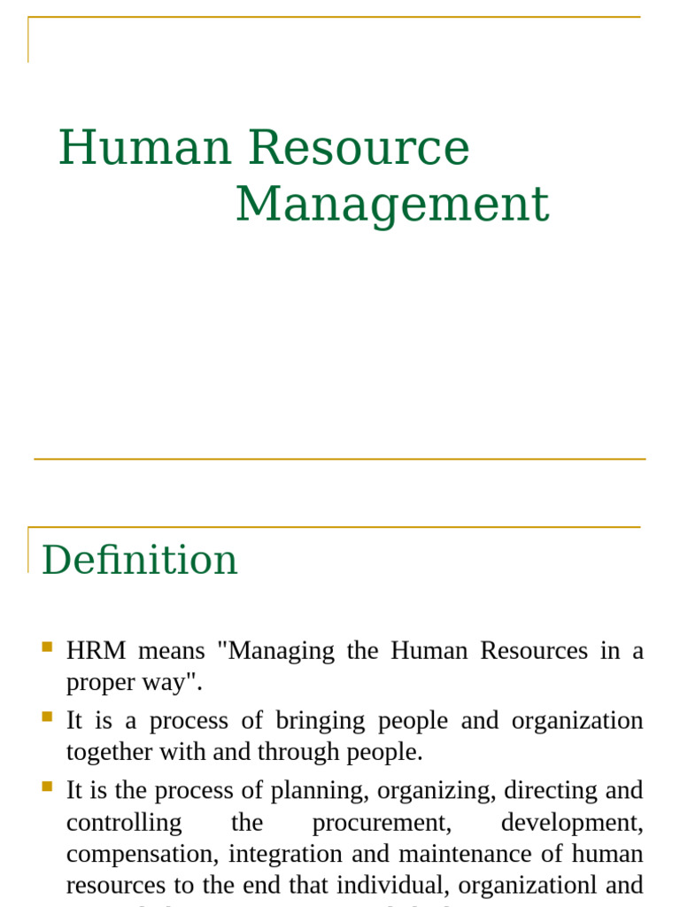 Human Resource ppt 1 unit (1) | PDF