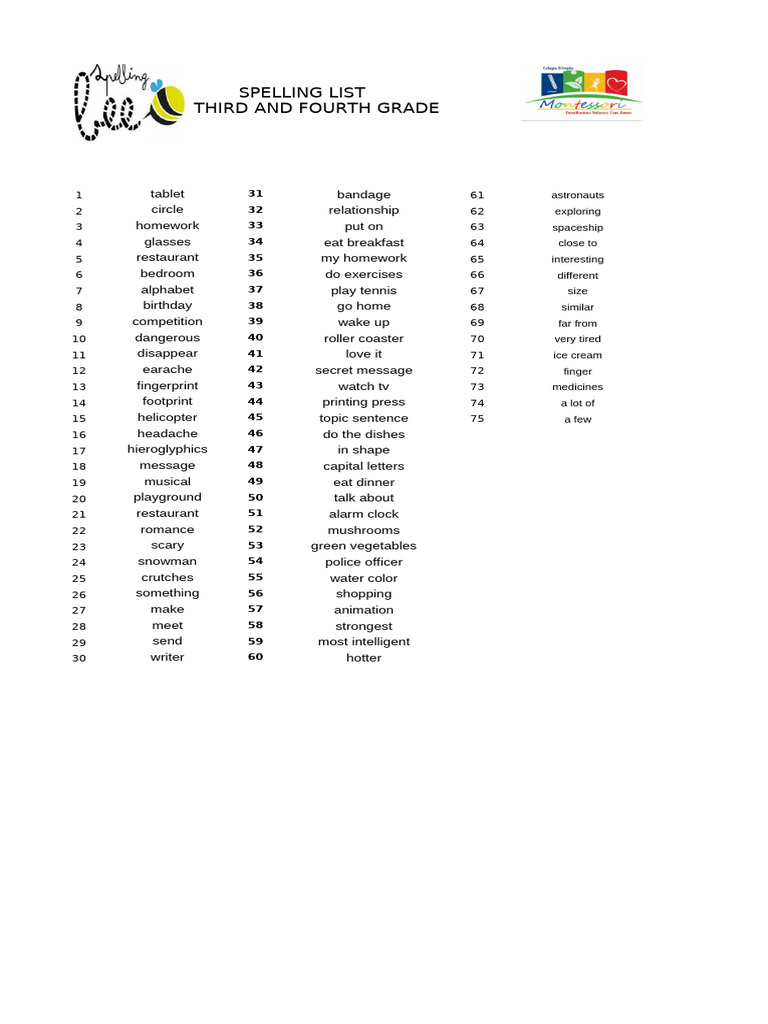 Spelling 3 y 4 | PDF