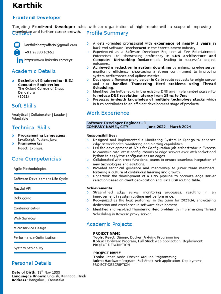 Resume Template | PDF