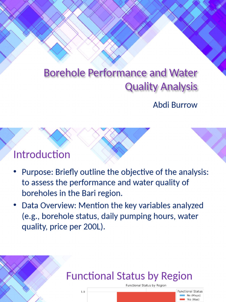 Borehole Performance and Water Quality Analysis: Abdi Burrow | PDF