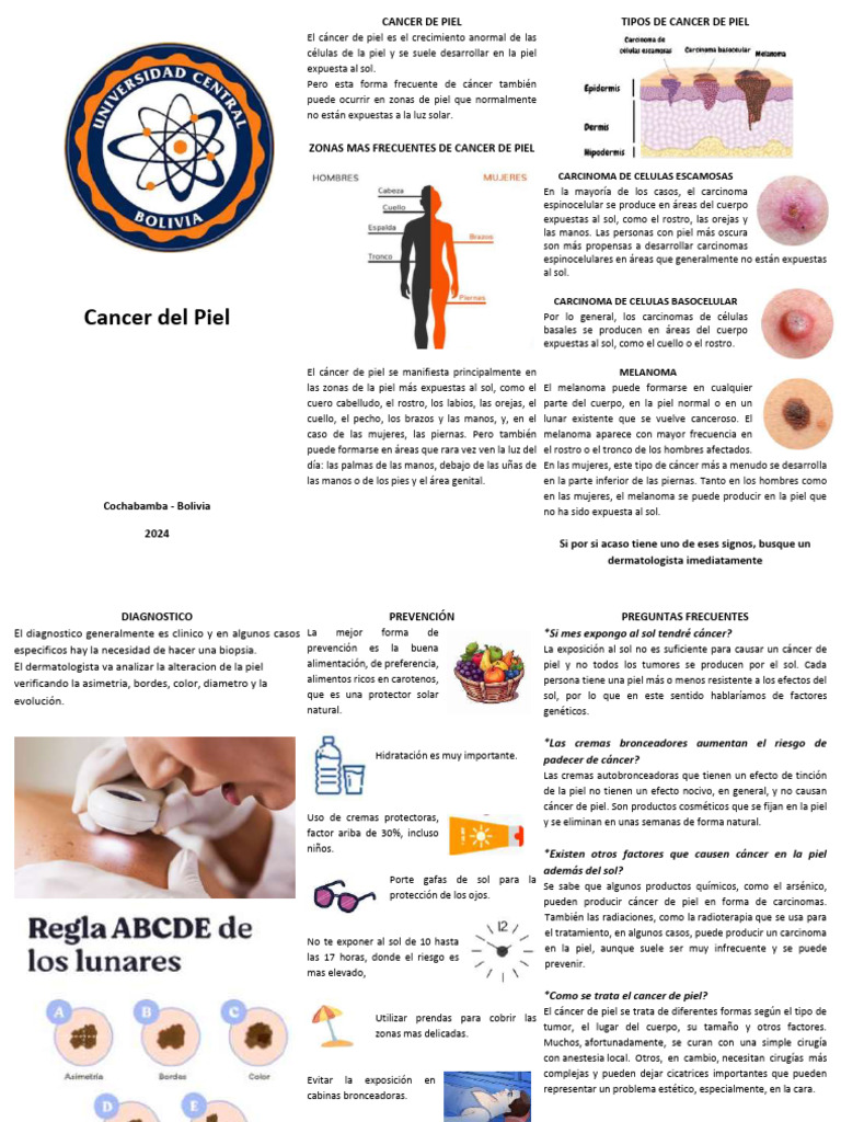 Triptico Cancer del Piel | PDF