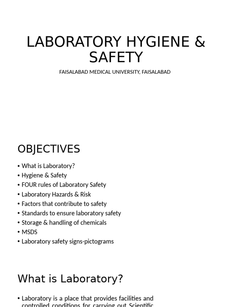 Laboartory Hygiene & Safety | PDF | Laboratories | Science & Mathematics