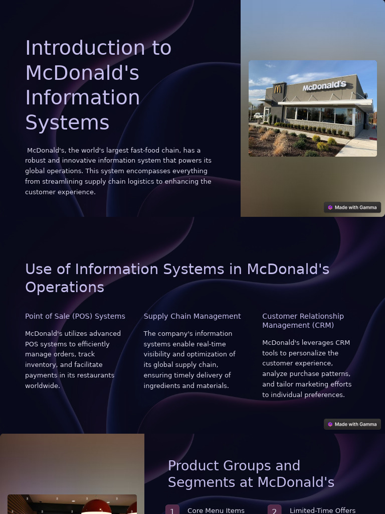 Introduction To McDonalds Information Systems | PDF