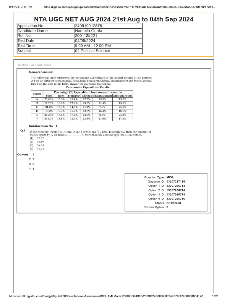 2024 Answer Key | PDF
