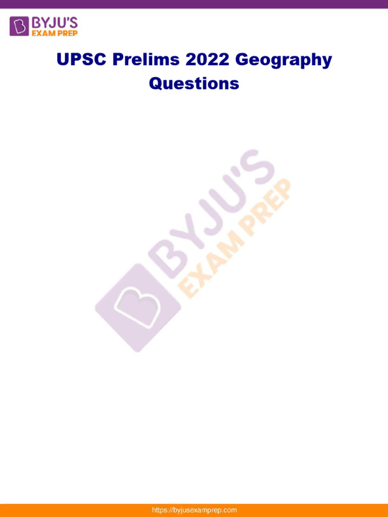 Geography Previous Year Questions Upsc Prelims 2022 69 | PDF