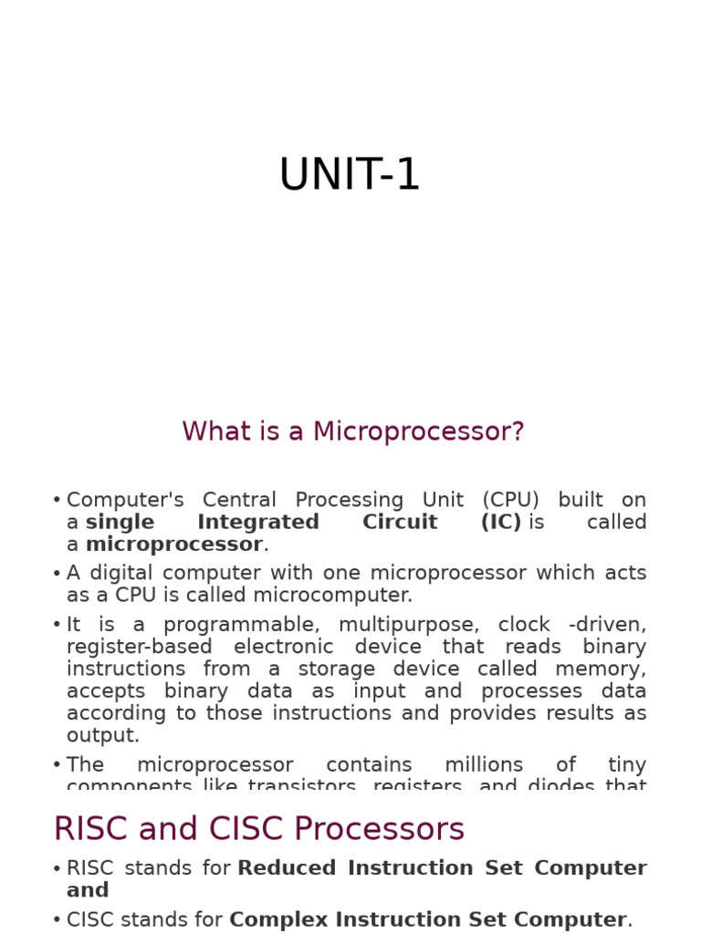 UNIT-1 8085,8086 | PDF