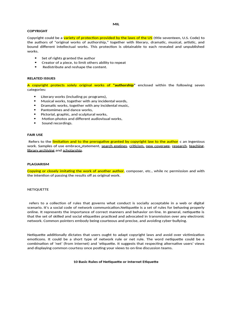 MIL Rev Netiquette | PDF