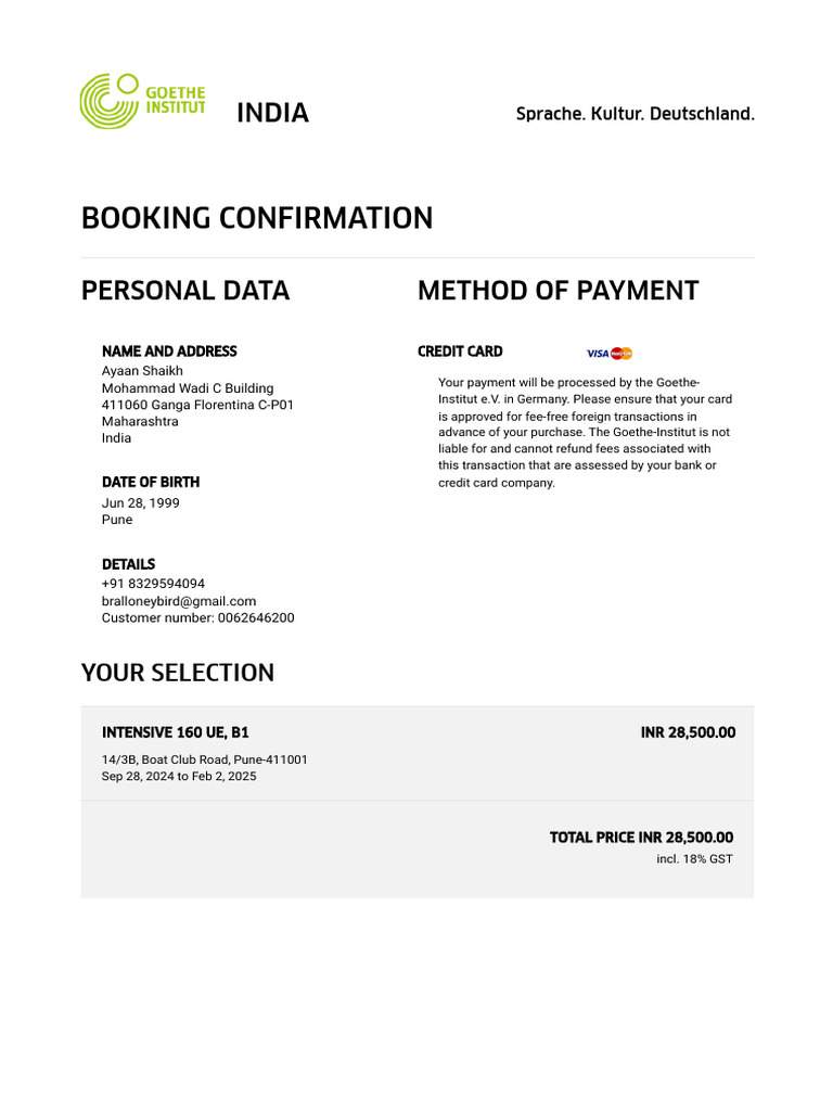 .Trashed-1729527564-B1 Course Fees Paid Confirmation | PDF