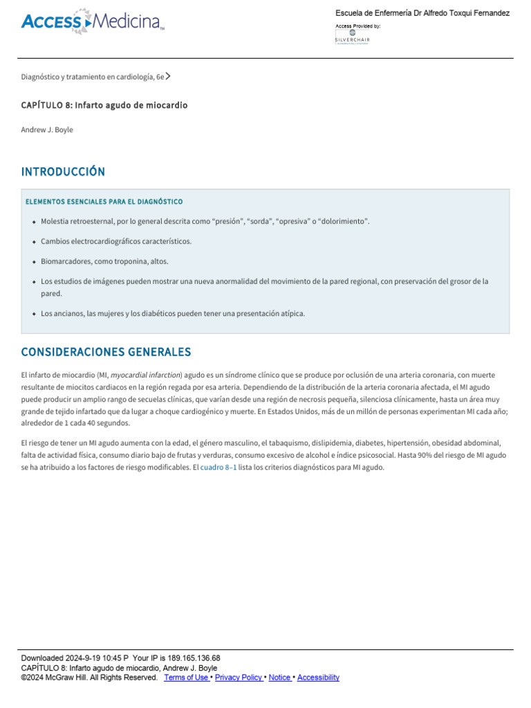 CAPÍTULO 8 - Infarto Agudo de Miocardio | PDF | Infarto de miocardio ...