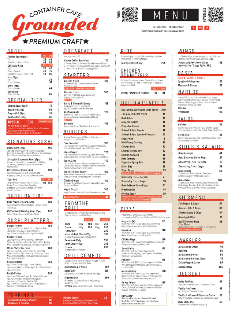 Grounded Menu Food | PDF
