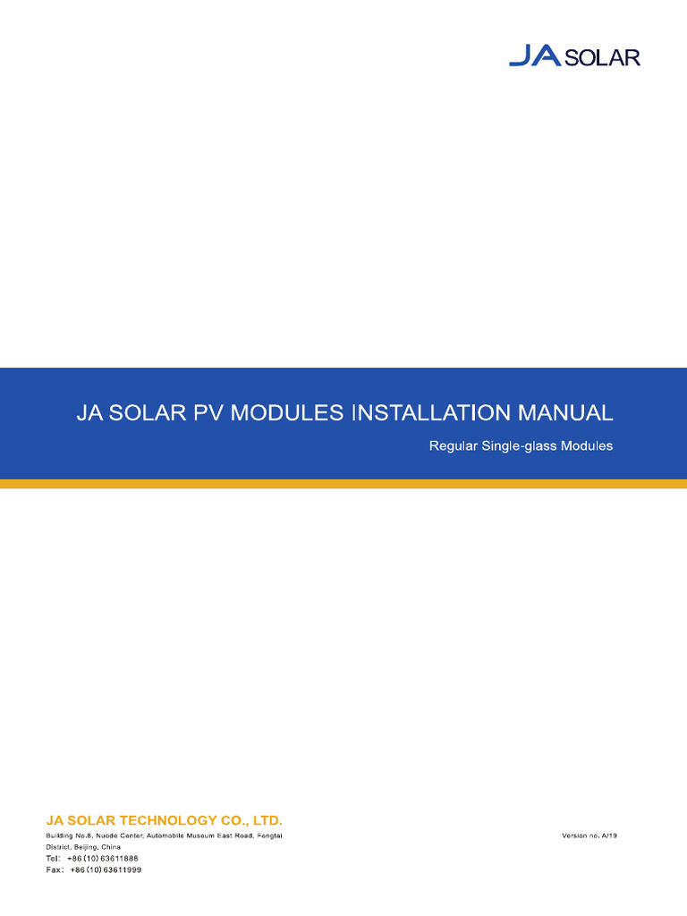 Panel Solar W Ja Solar Mono Perc HC Jam S MR 25036889 Assemblysheet | PDF