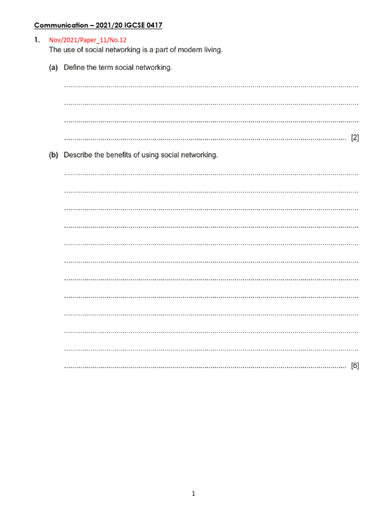 2021 20 Communication Igcse 0417 Pdf