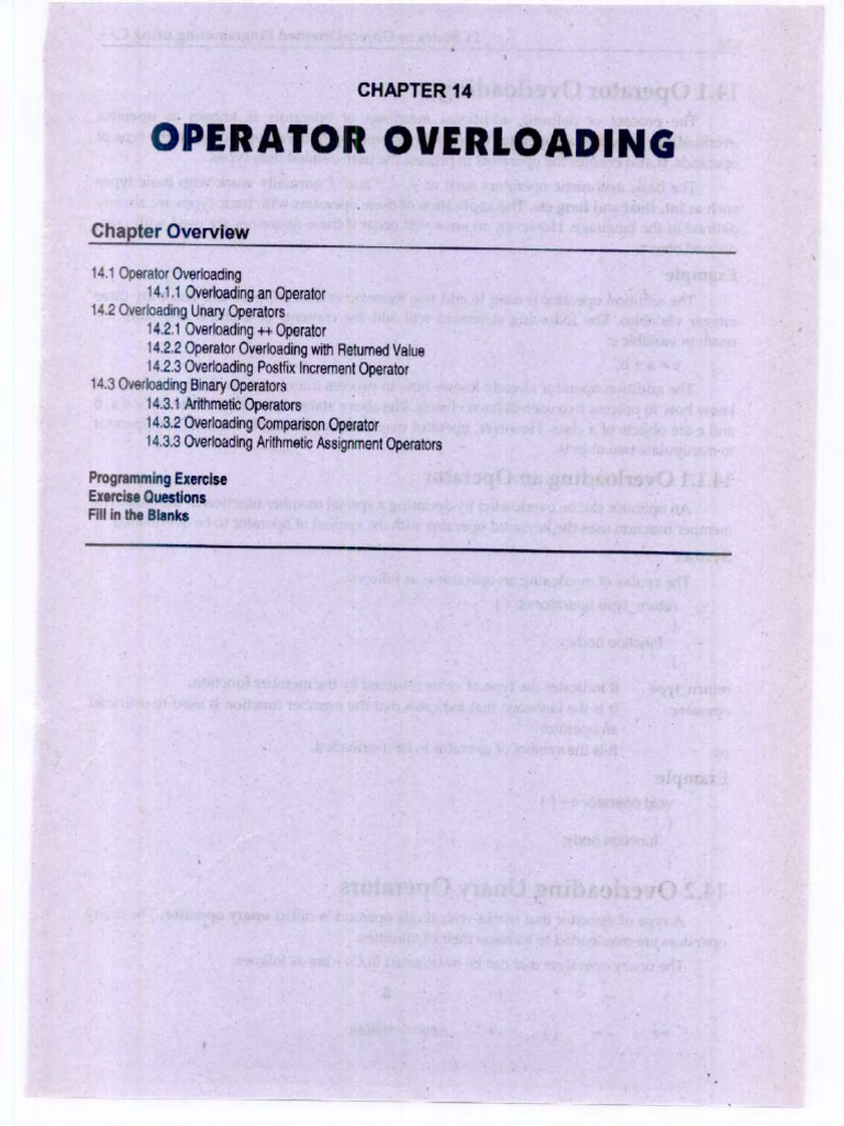 Operator Overloading | PDF