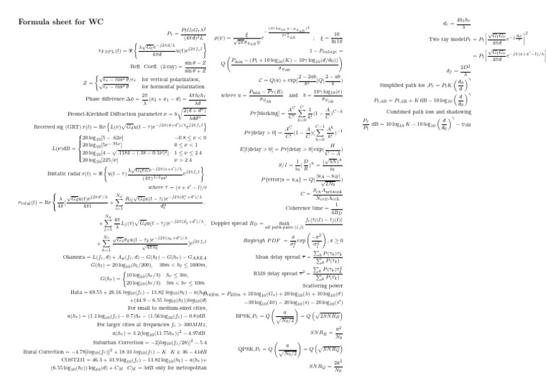 WC Cheat Sheet | PDF