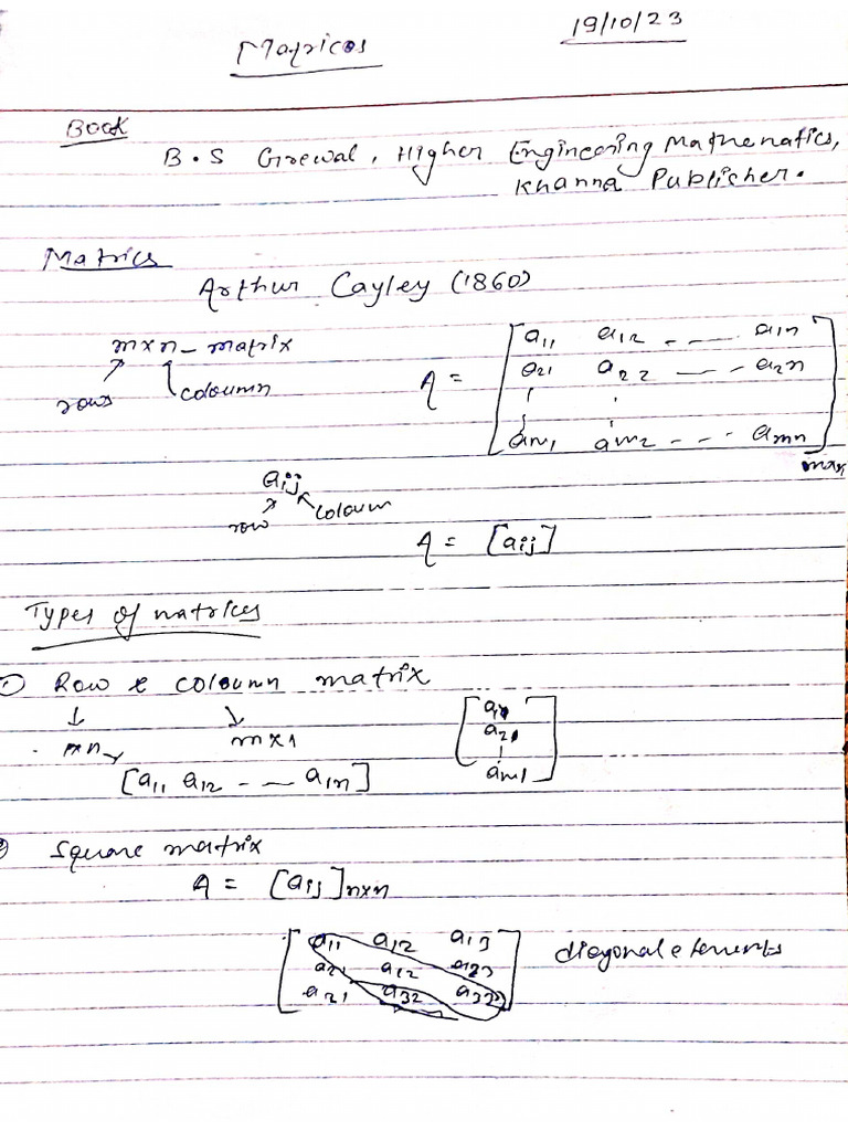 Unit 1 Matrix & Determinant | PDF
