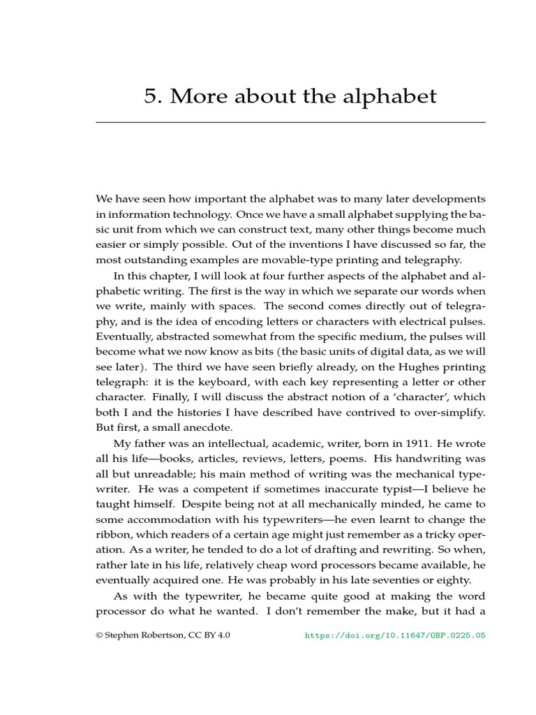 Technology Fro... - (5 More About The Alphabet) | PDF | Character ...