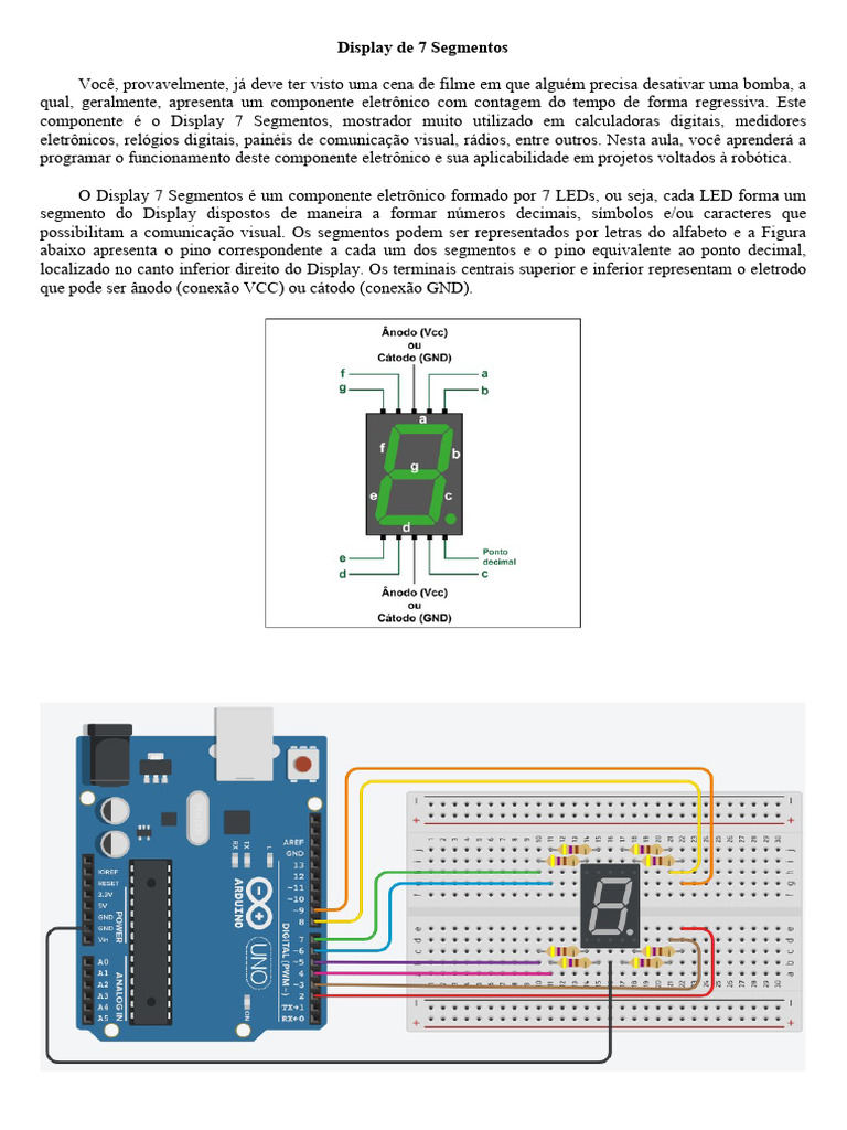 Display de 7 Segmentos | PDF | Diodo emissor de luz | Informática