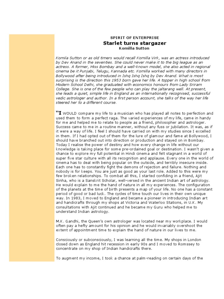 Komilla Interview | PDF | Astrology | Vedas
