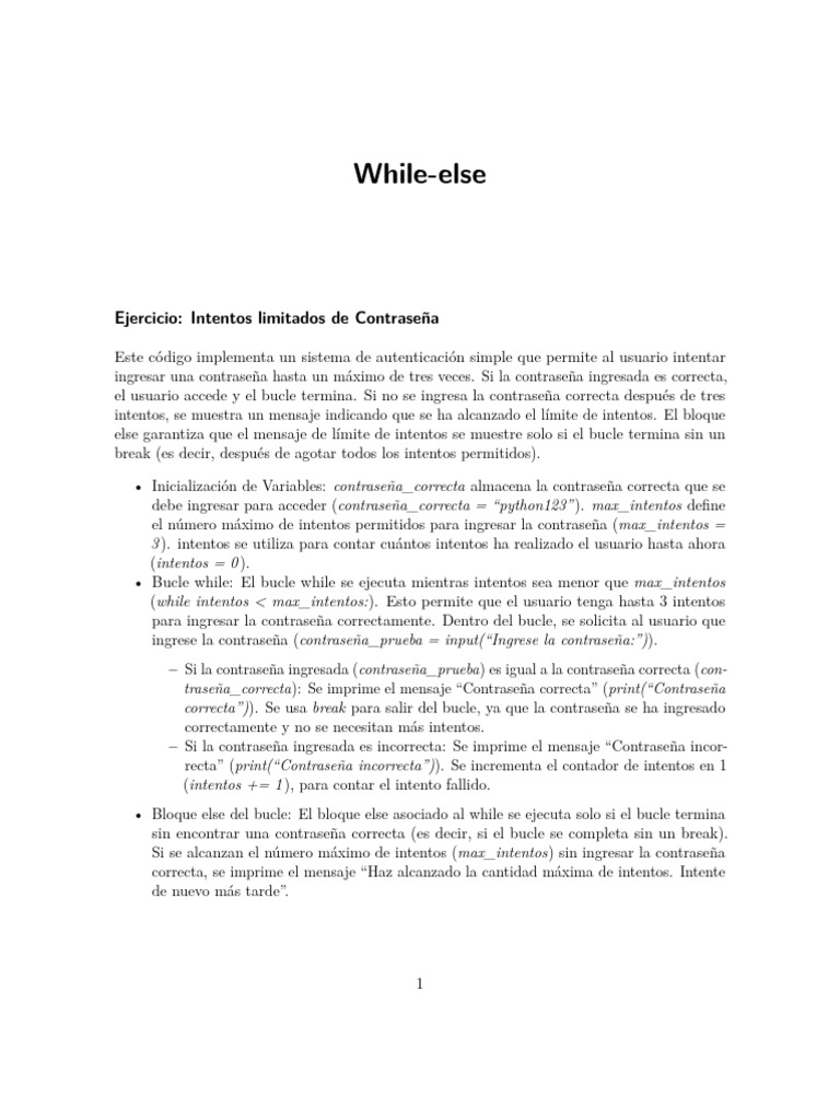 6.2 Bucle - While - Else - Ej1 | PDF