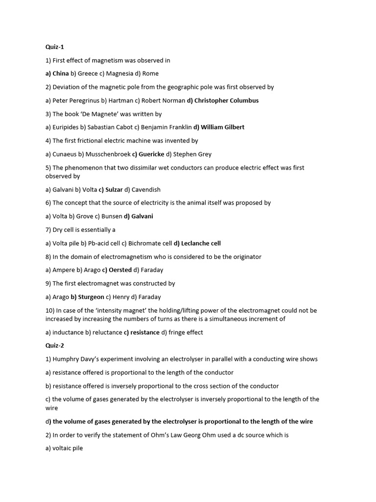 Consolidated Class Quizes With Solution | PDF