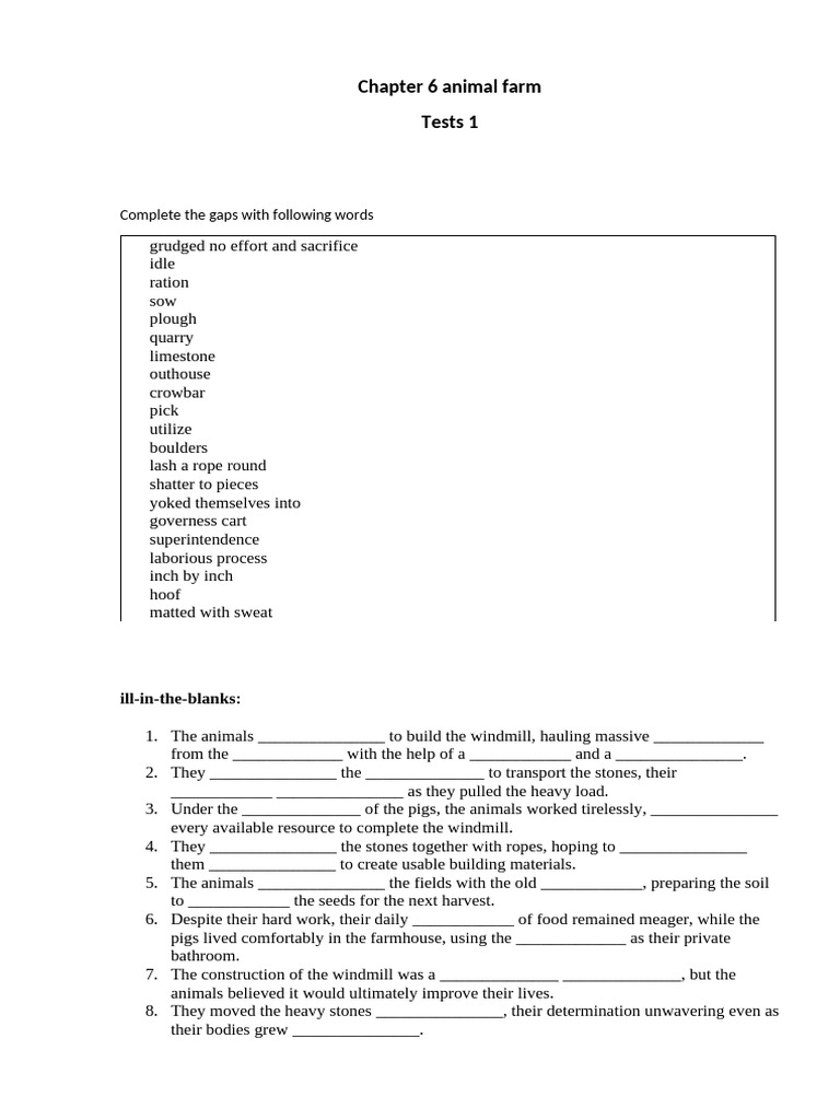 Chapter 6 Animal Farm | PDF