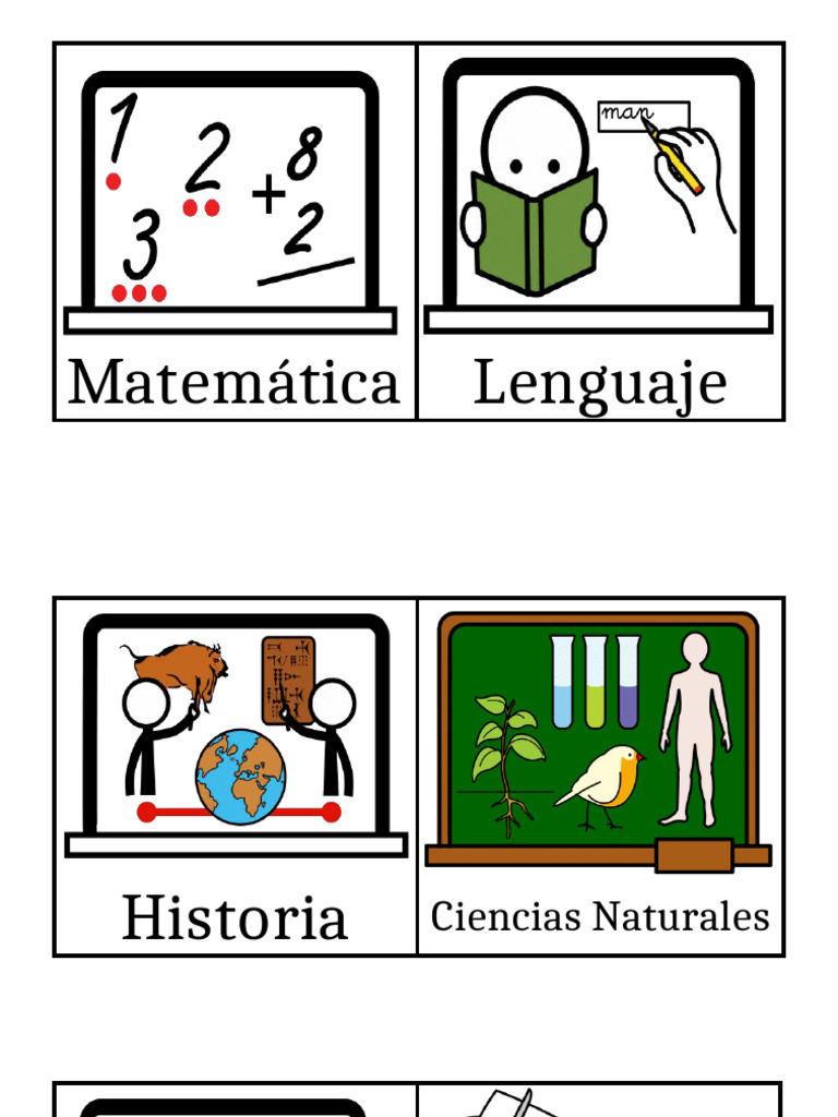 Asignaturas Con Pictogramas | PDF