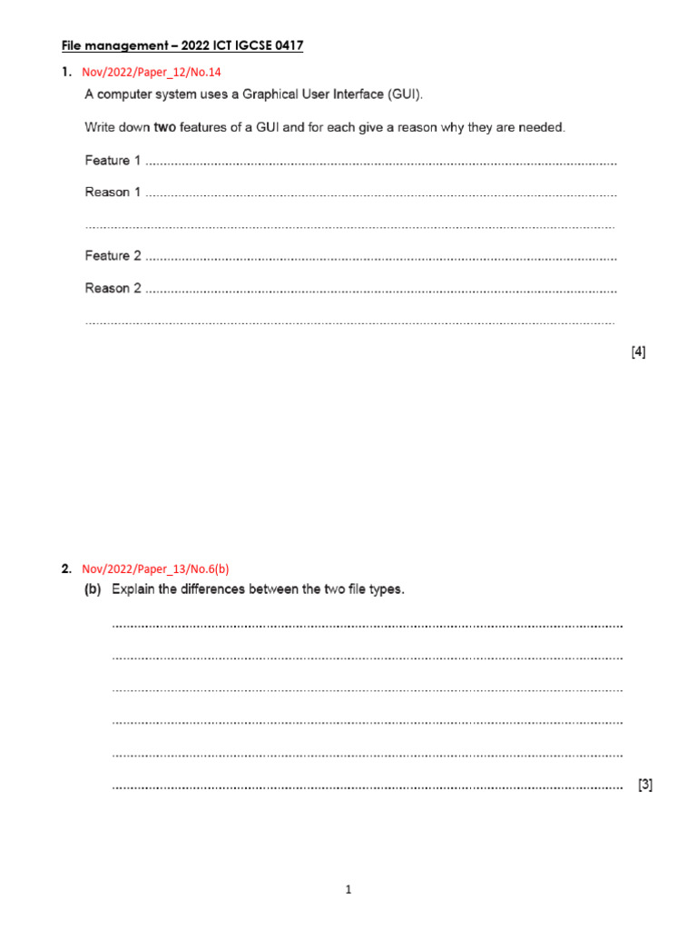 2022 File Management IGCSE 0417 | PDF
