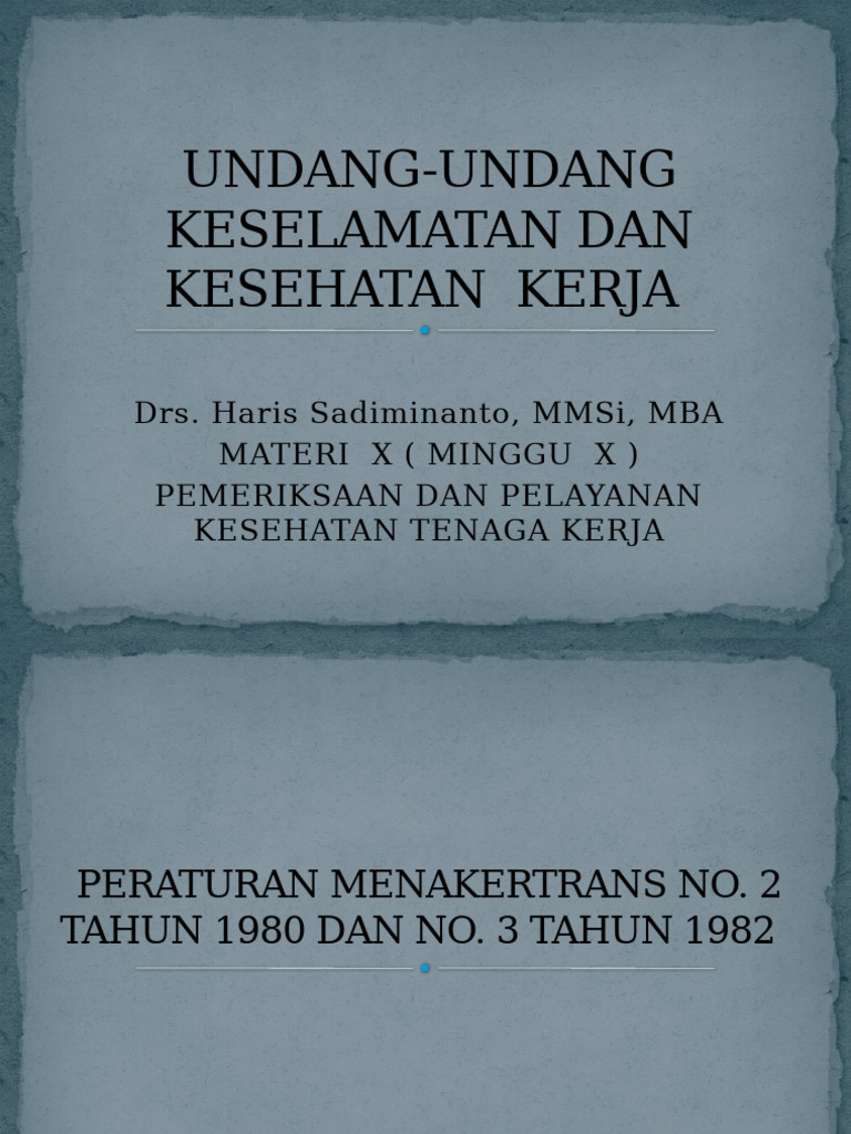 Undang Undang K3 Pertemuan 8 | PDF