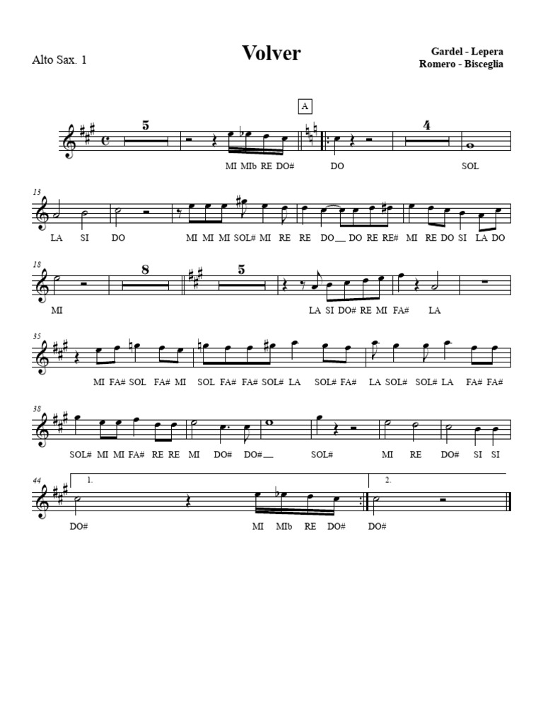 Volver 2024 - Alto Sax. 1 | PDF