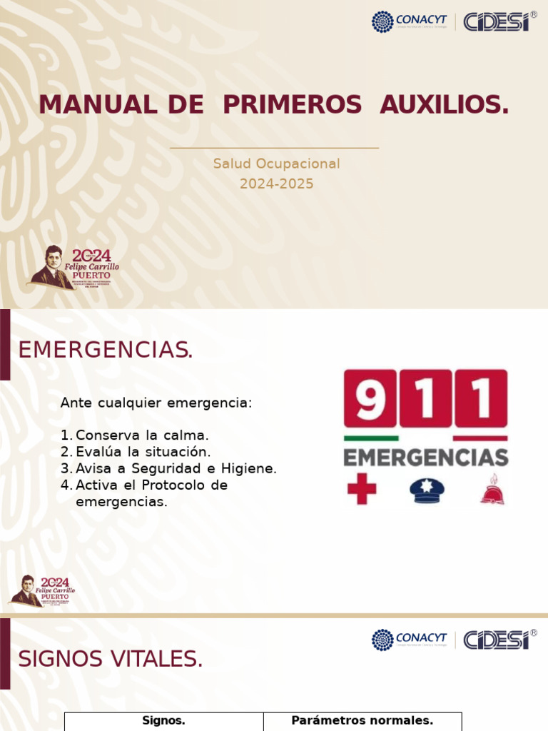 Primeros Auxilios CIDESI 2024 | PDF