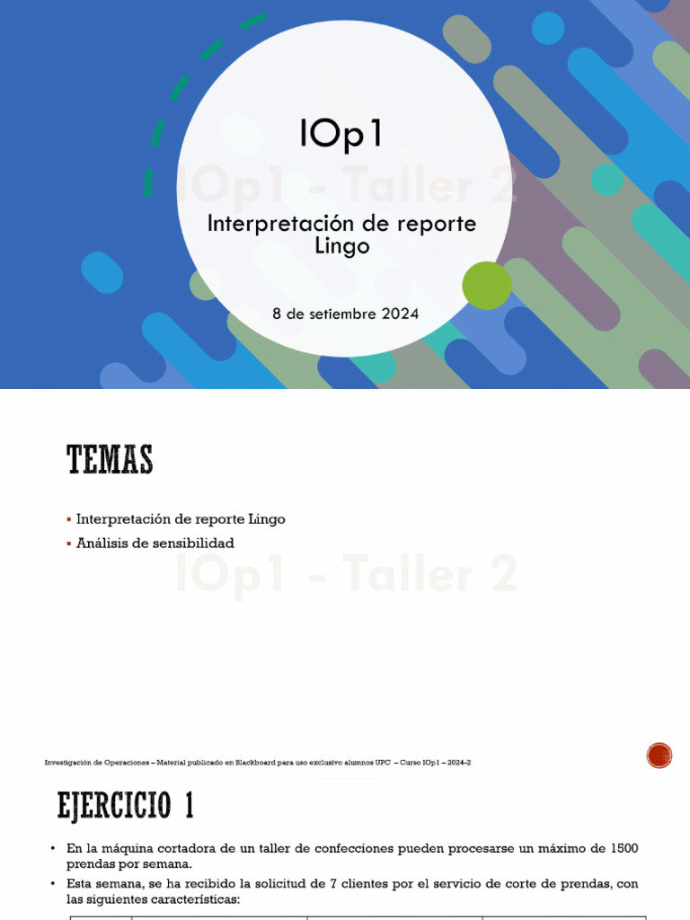 IOp1 Taller 2 20240908 | PDF
