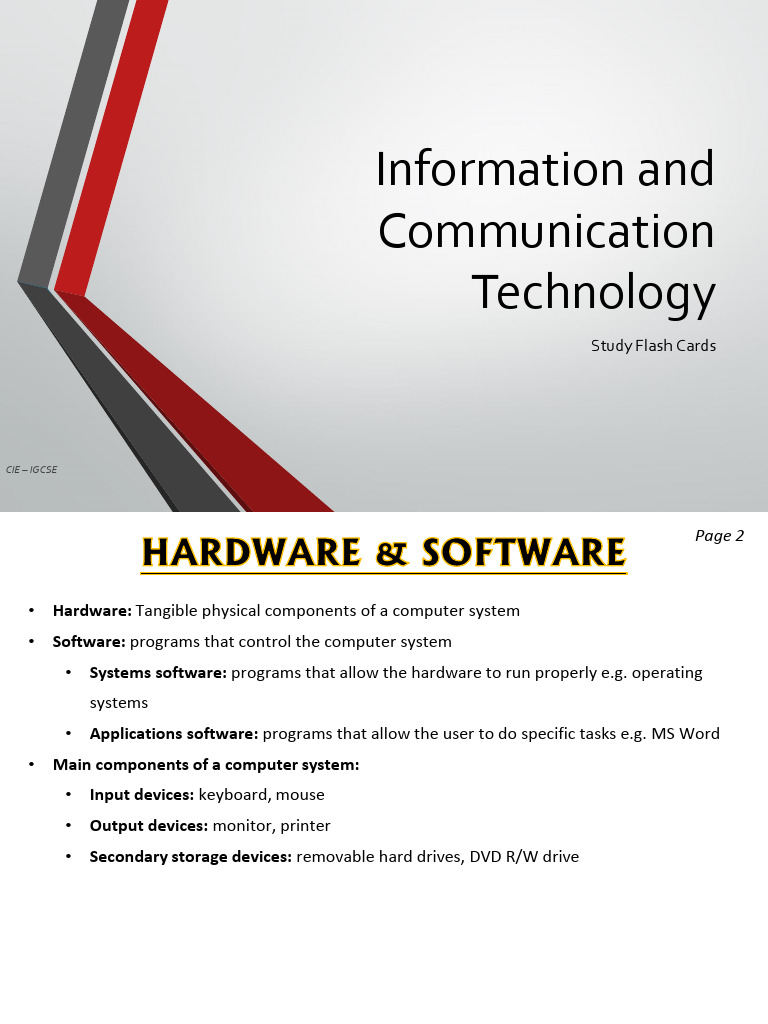 ICT Flash Cards Final | PDF