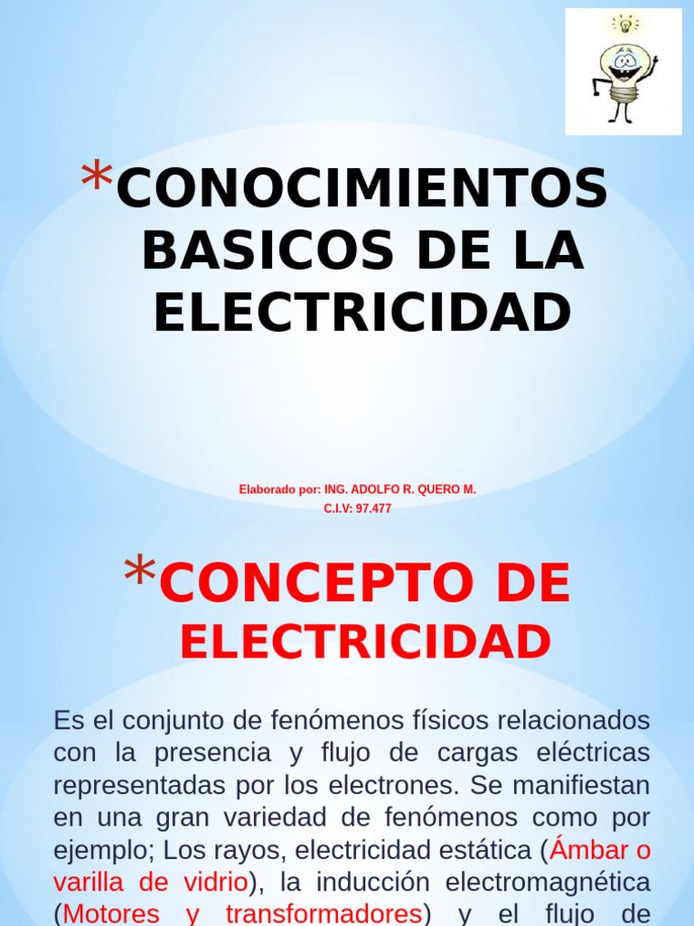 N0.1 CONOCIMIENTOS BASICOS DE LA ELECTRICIDAD | PDF