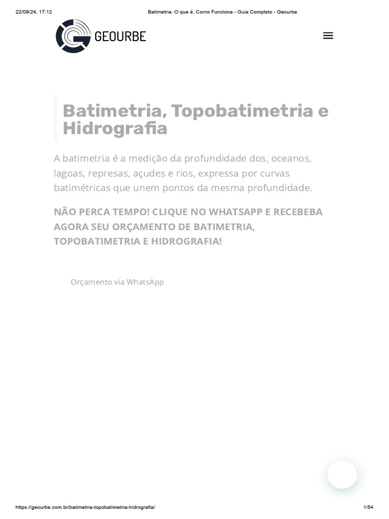 Batimetria - Guia Completo - Geourbe | PDF