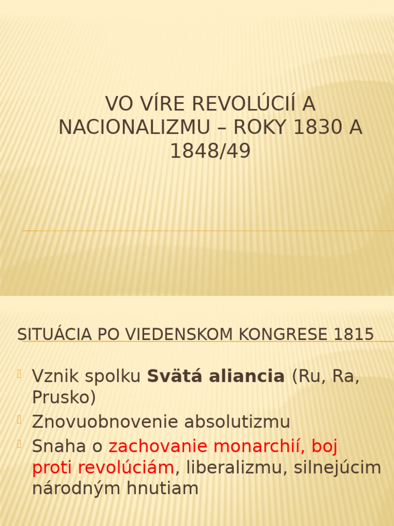 Revolúcia 1848 V Habsburskej Monarchii | PDF