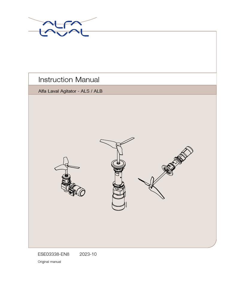 Instruction Manual Alfa Laval Agitator Als Alb Ese03338en | PDF