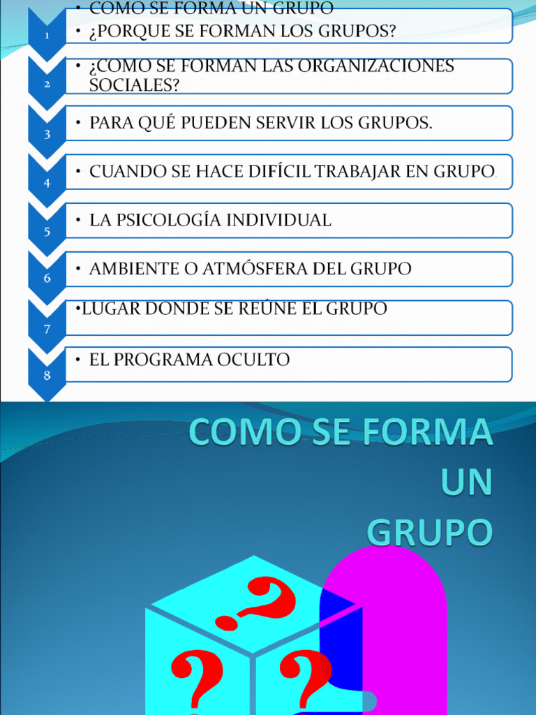 Como Se Forma Un Grupo | PDF | Aprendizaje | Motivación