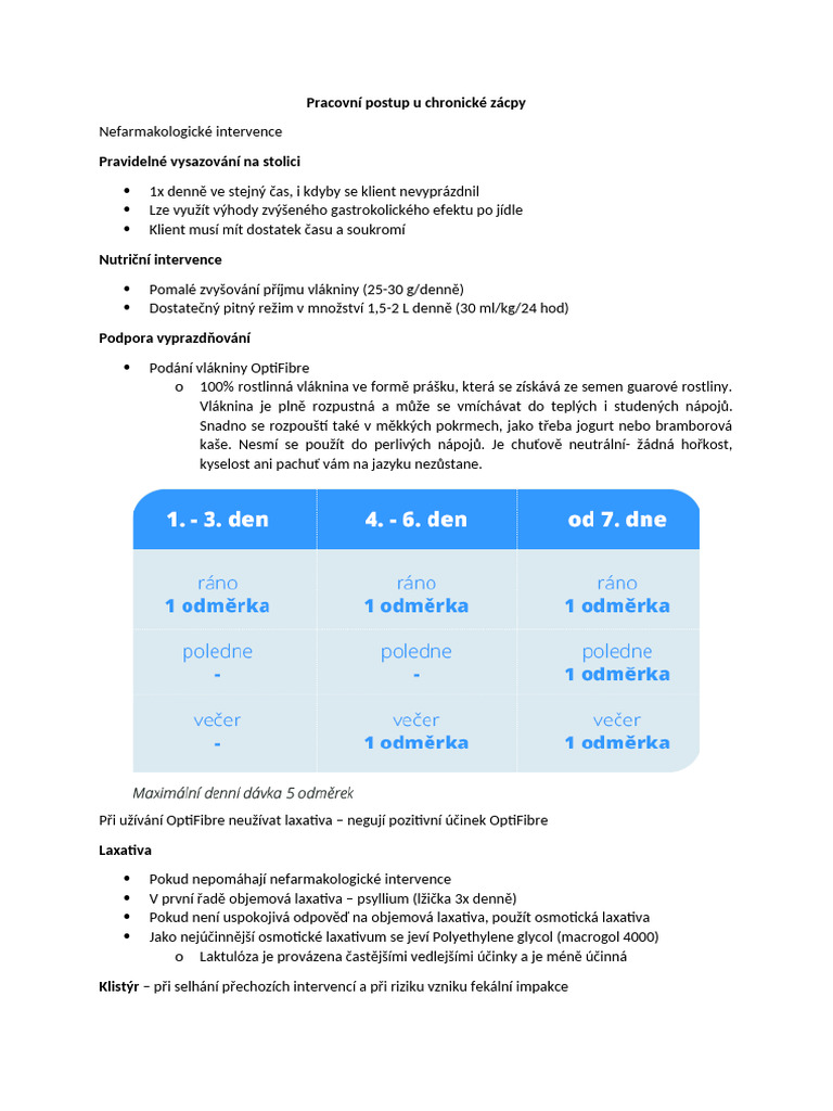 Chronická Zácpa Pracovní Postup | PDF