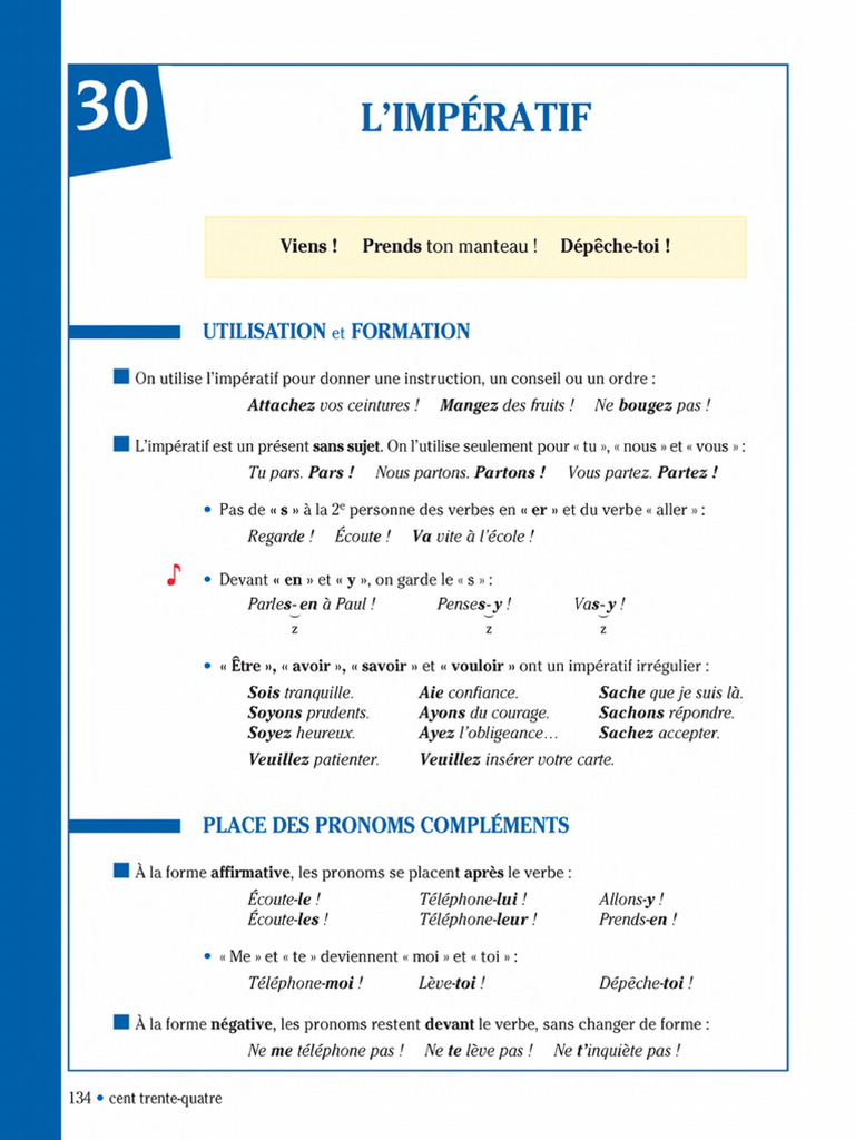 Grammaire IMPÉRATIF | PDF
