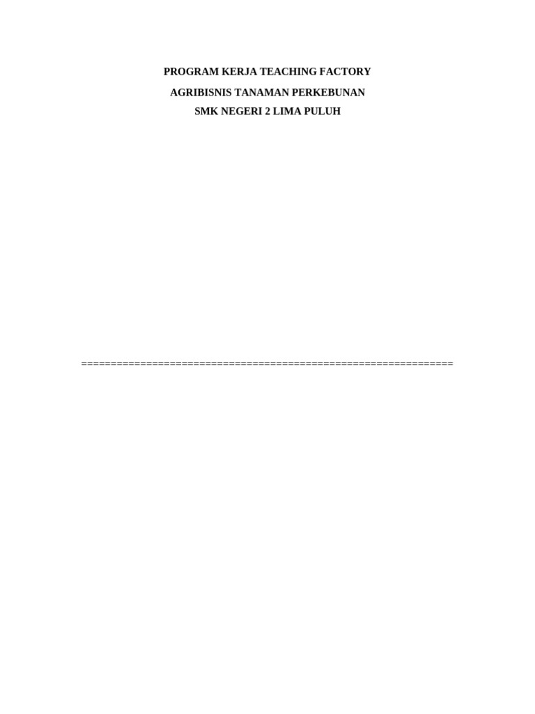 Program Kerja TEFA TKJ | PDF