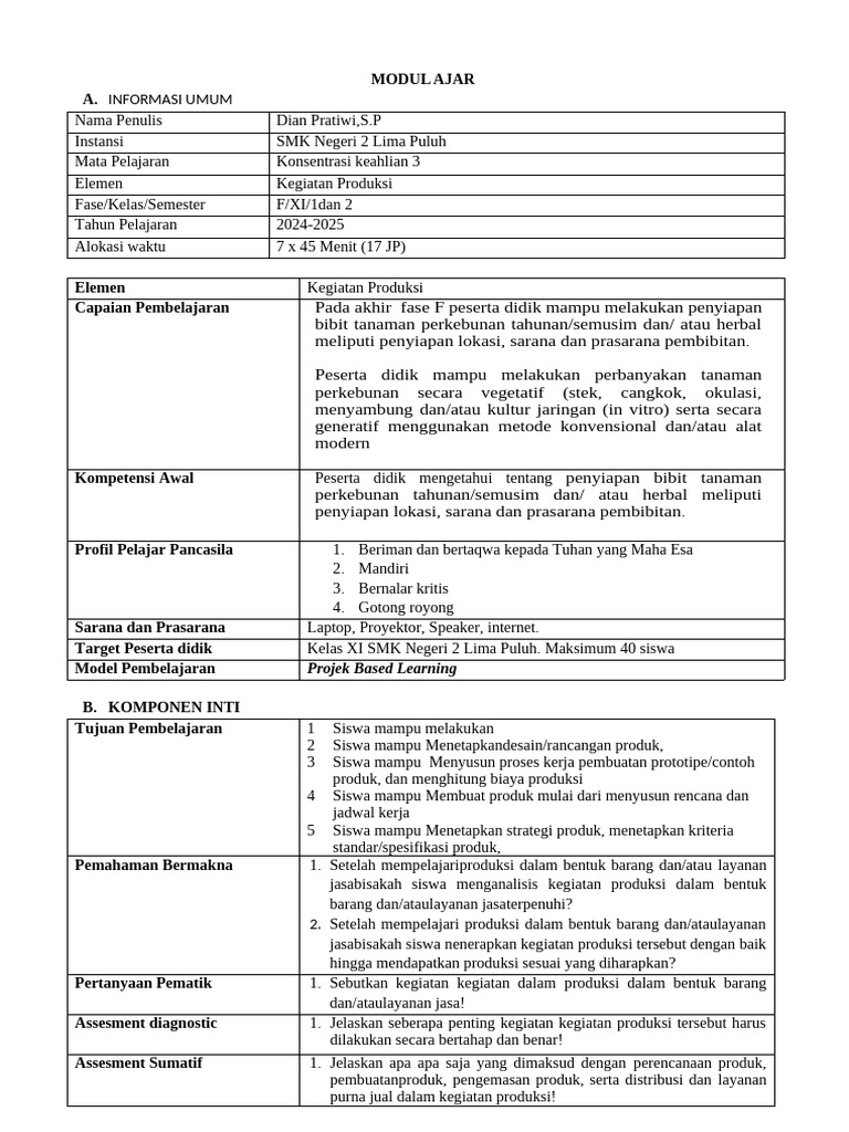 Modul Ajar K.K.3 | PDF